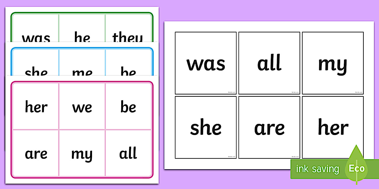 Editable Phase 3 Tricky Word Bingo (creat de profesori)