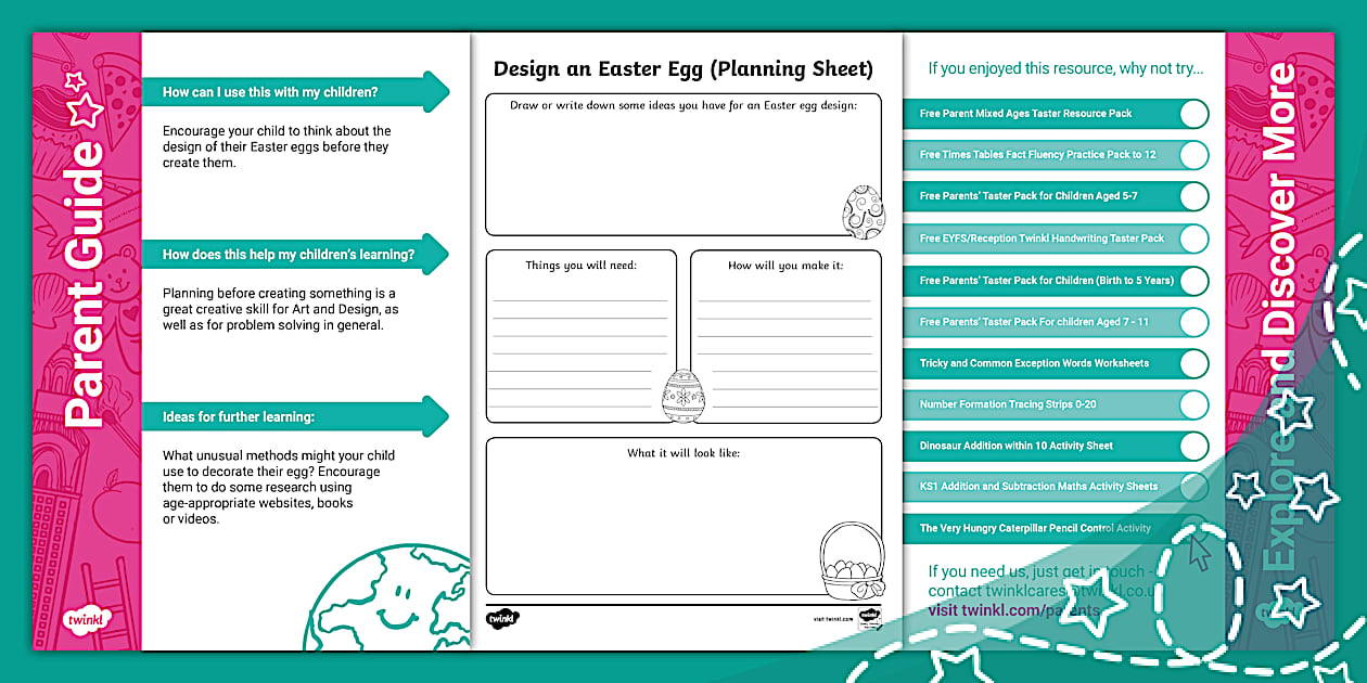 Design an Easter Egg Planning Worksheet (teacher made)