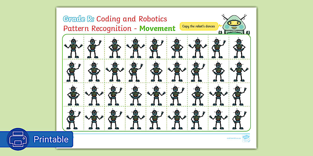 Grade R Pattern Recognition Coding Skills Robotics Education Algorithm