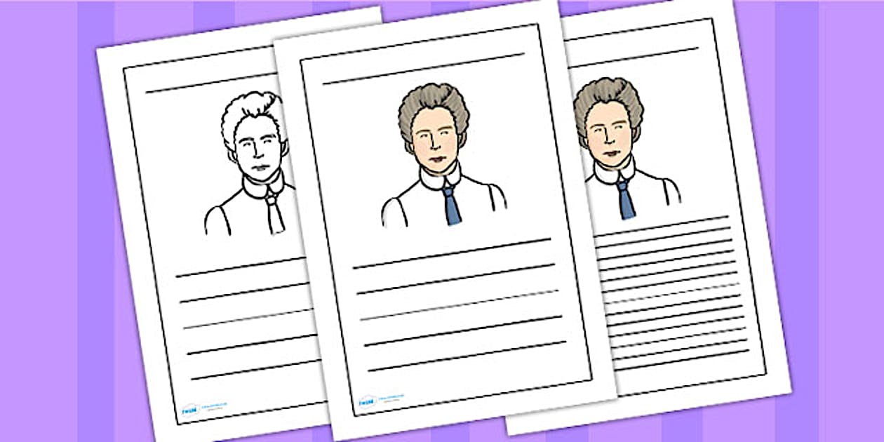 Black and White Edith Cavell Writing Frame (teacher made)