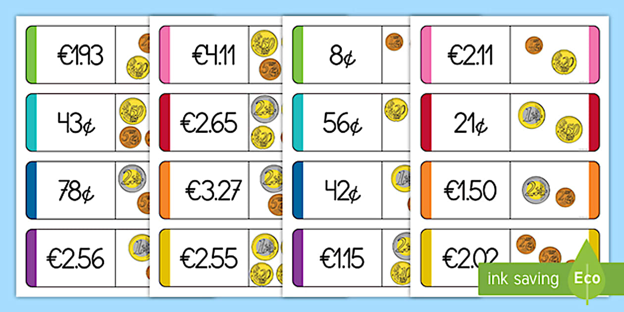Euro Coin Value Loop Cards (teacher made) - Twinkl