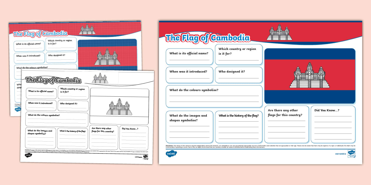 Cambodia Flag Fact File Template - Twinkl Writing - Twinkl