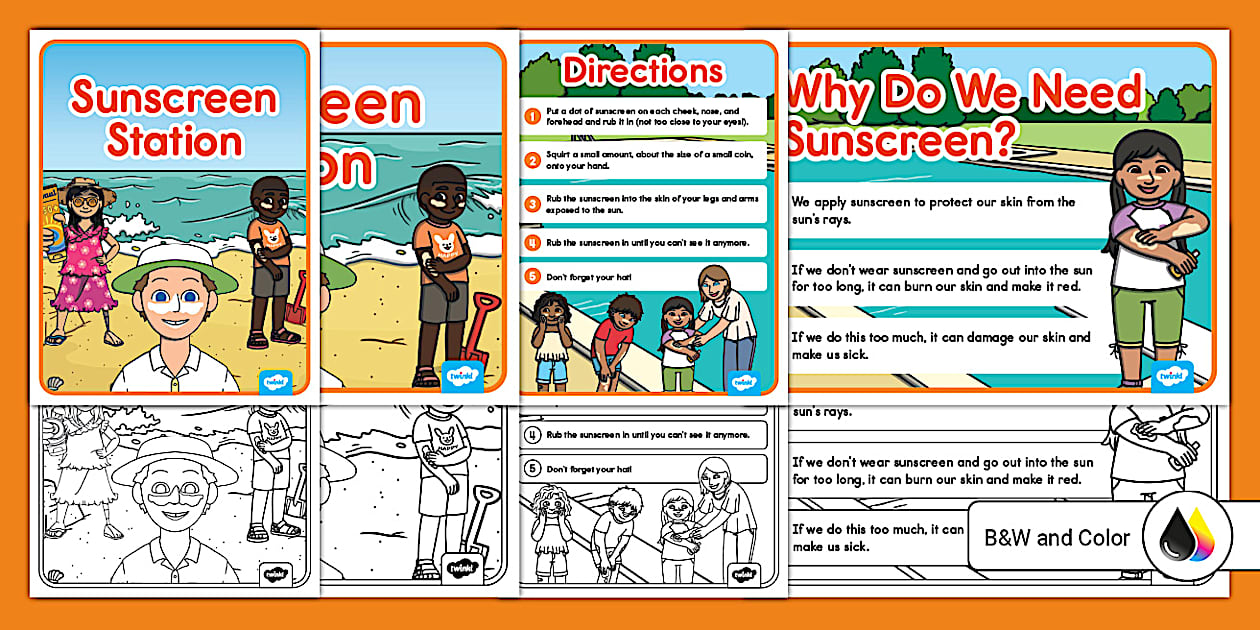 Sunscreen Station Poster Set (teacher made) - Twinkl