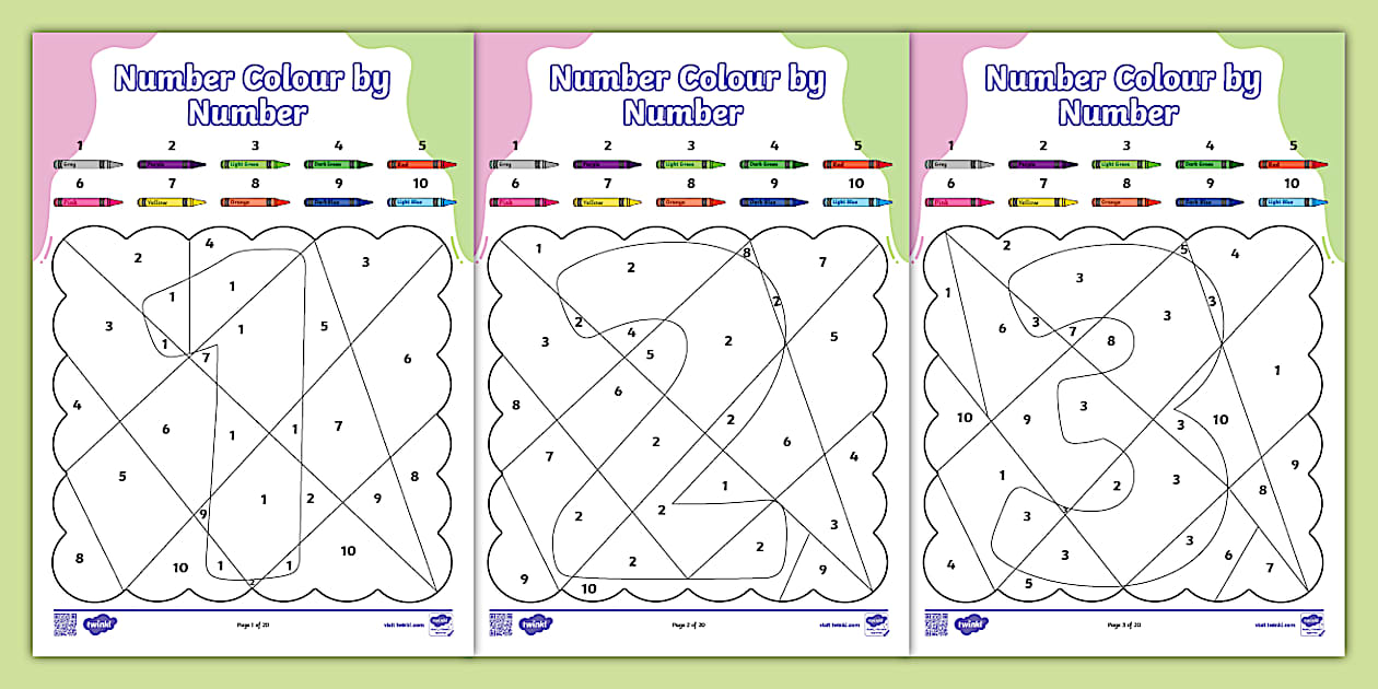 Numbers 1-20 Colour by Number (teacher made) - Twinkl