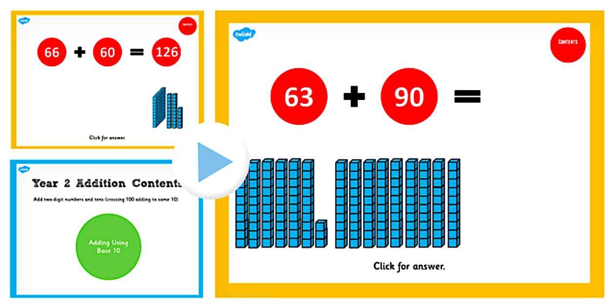 Year 2 Adding 2 Digit Numbers and Tens Crossing 100 Add Same 10s