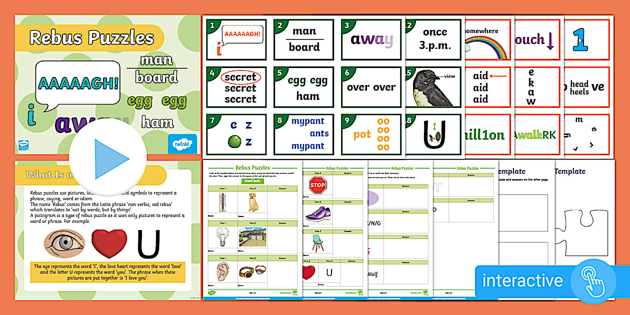 Rebus Puzzle Resource Pack | Lateral Thinking Resources