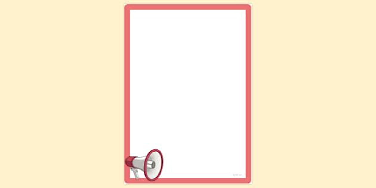Simple Blank Loud Speaker Page Border | Page Borders | Twinkl