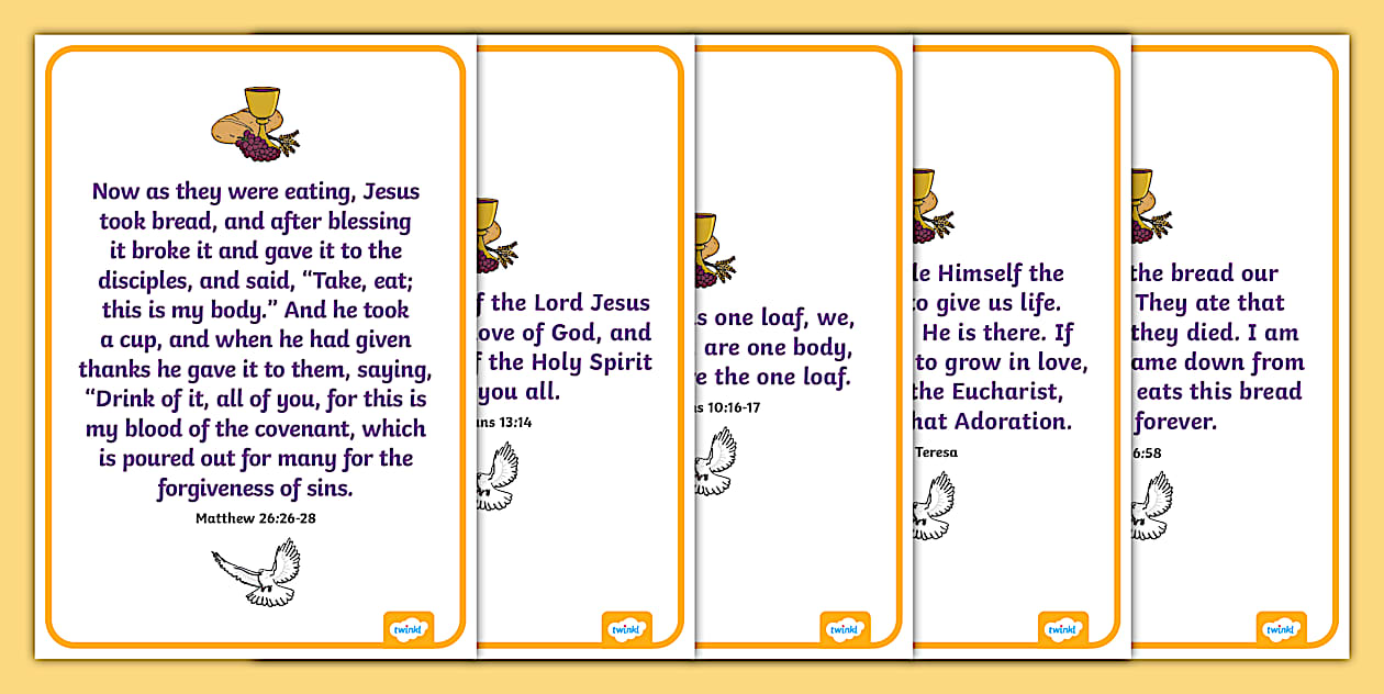 Holy Communion Verses | Communion Quotes on First Communion
