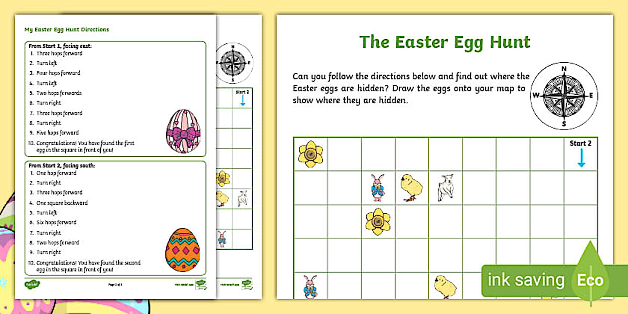 Easter Egg Hunt Directions (teacher made) - Twinkl