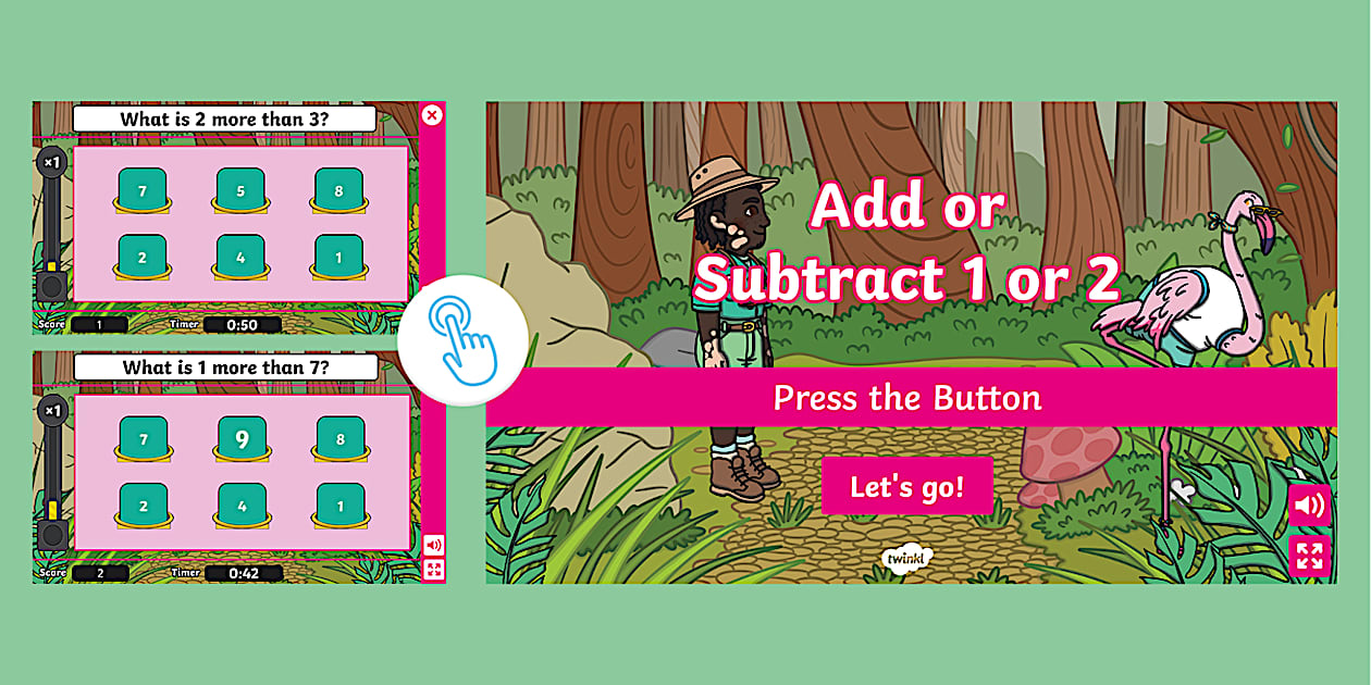 👉 Add or Subtract 1 or 2 KS1 Maths Game (teacher made)