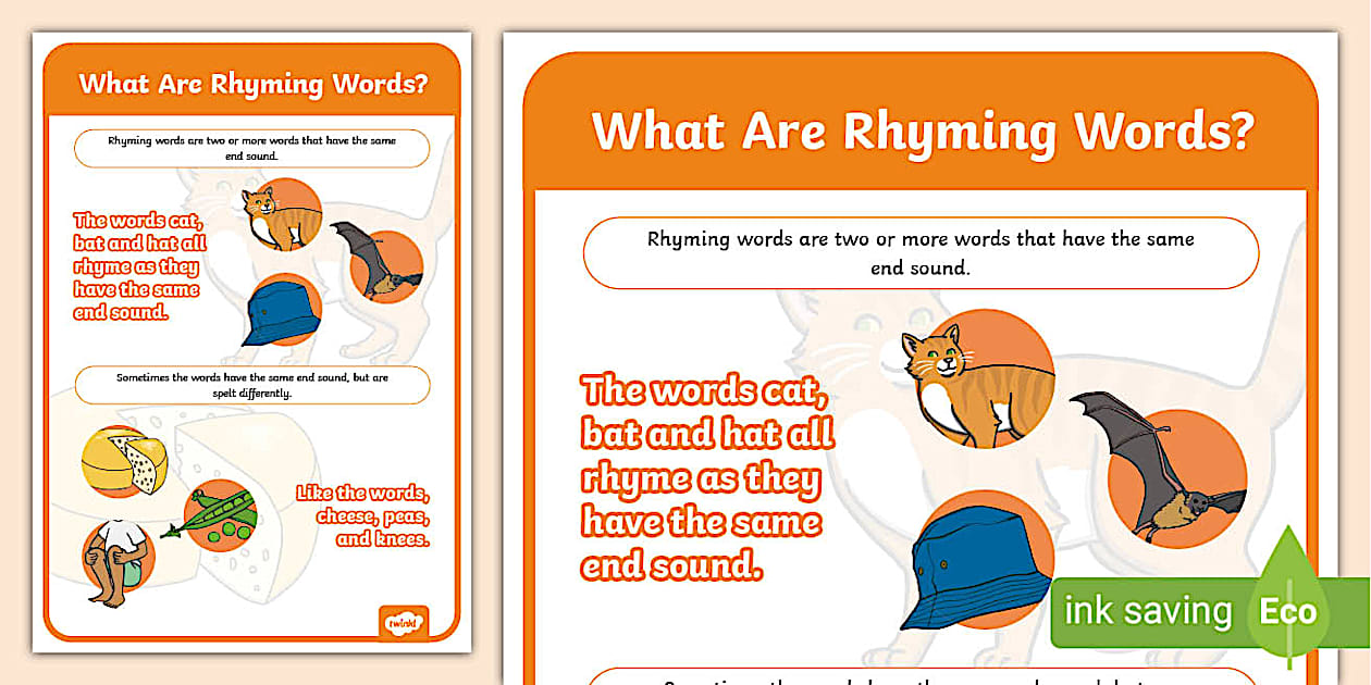 What are Rhyming Words? Poster (teacher made) - Twinkl