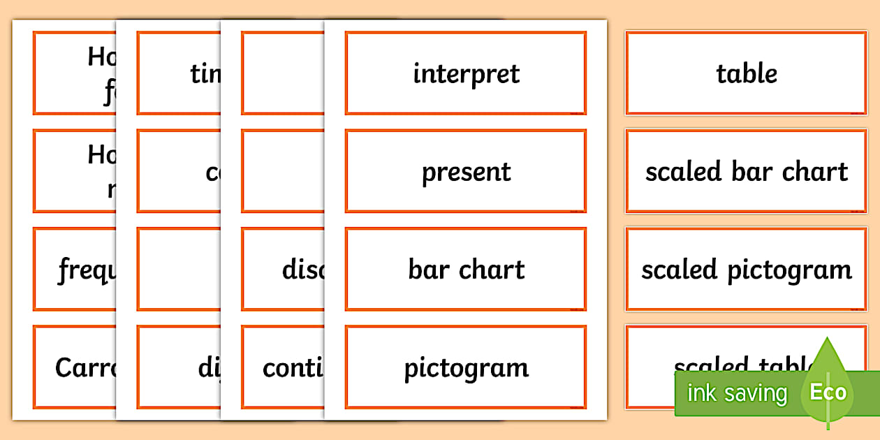LKS2 Statistics Key Maths Vocabulary Cards - Twinkl