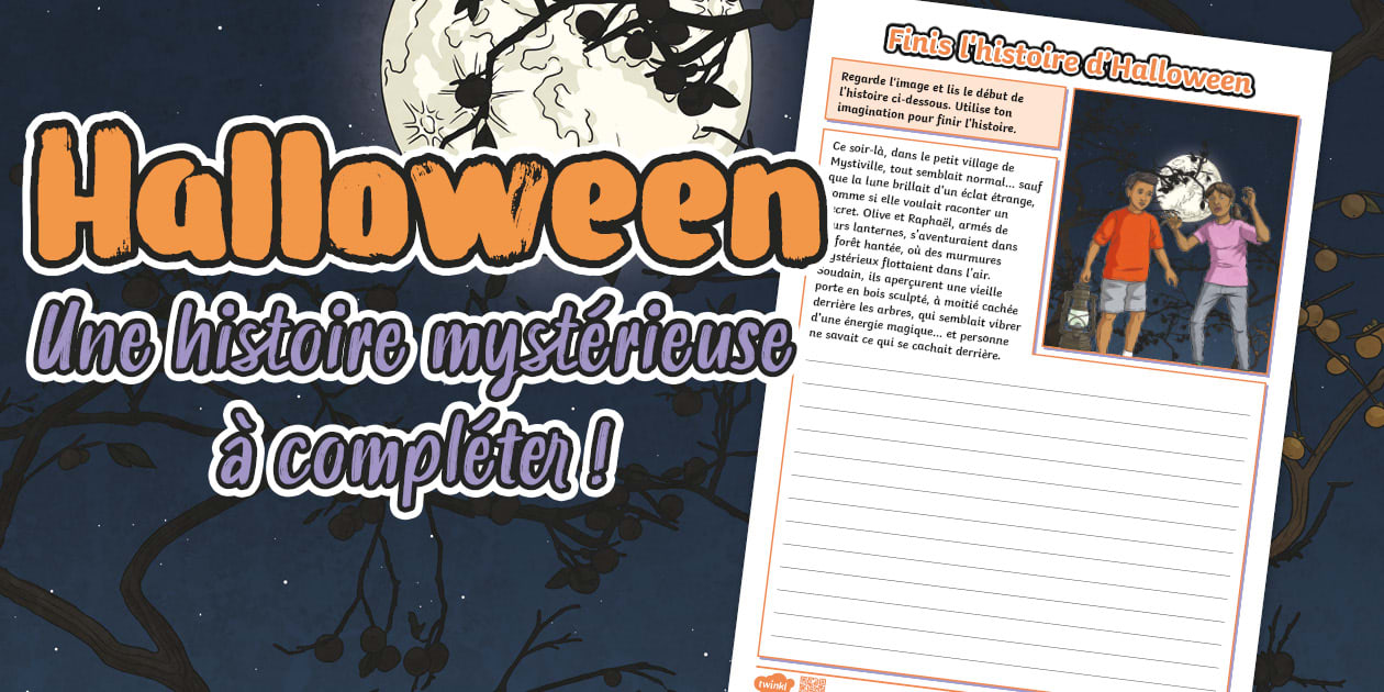 Activité : Finis l'histoire d'Halloween -Twinkl