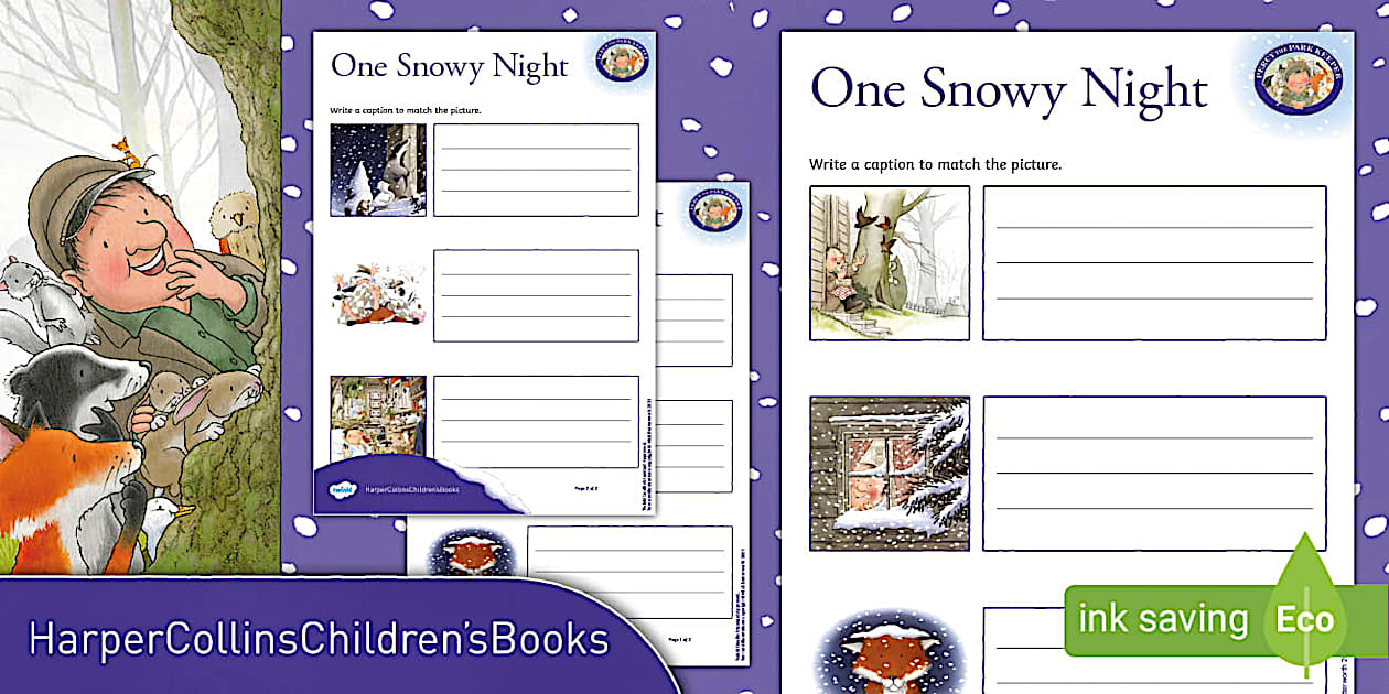 Percy the Park Keeper: One Snowy Night Caption Writing Activity