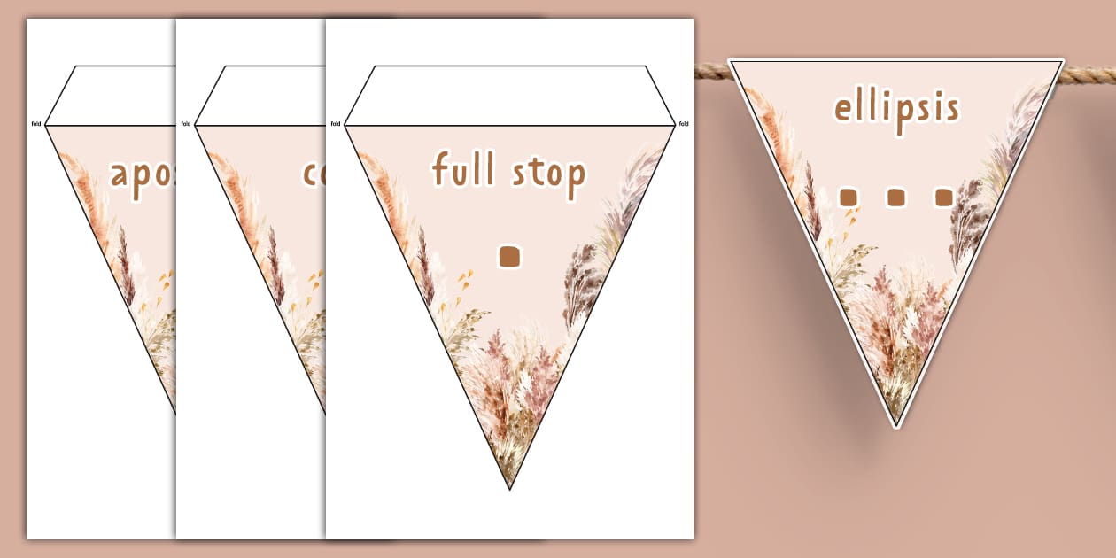 Boho Neutral Themed Punctuation Bunting (Teacher-Made)