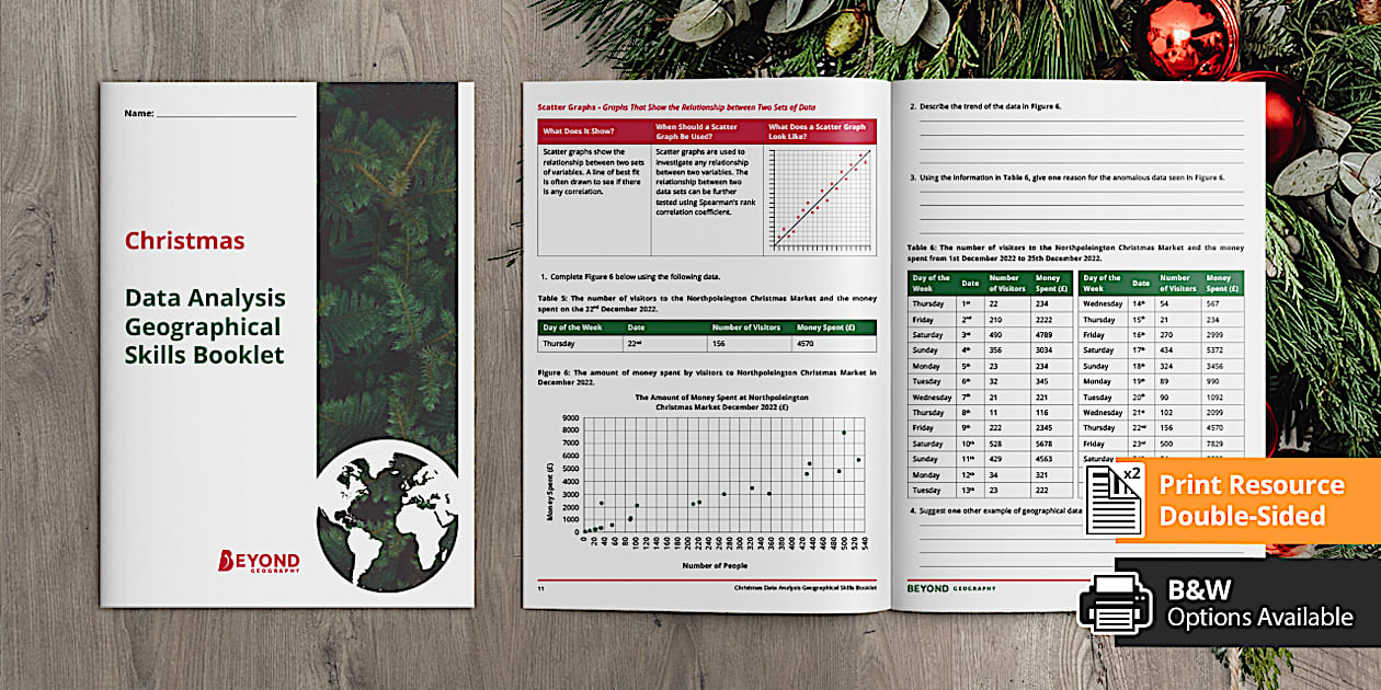 Christmas Data Analysis Geographical Skills Booklet - Twinkl