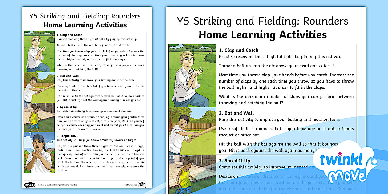 Rounders at Home | Twinkl PE | Year 5 Rounders Activities