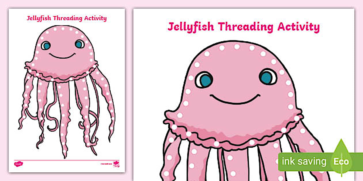 Jellyfish Threading Activity (teacher made) - Twinkl