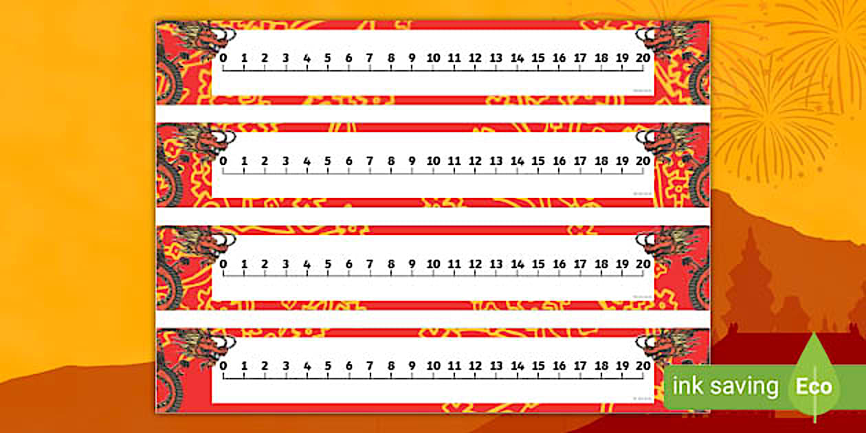 Chinese New Year Number Line (0-20) (teacher made) - Twinkl
