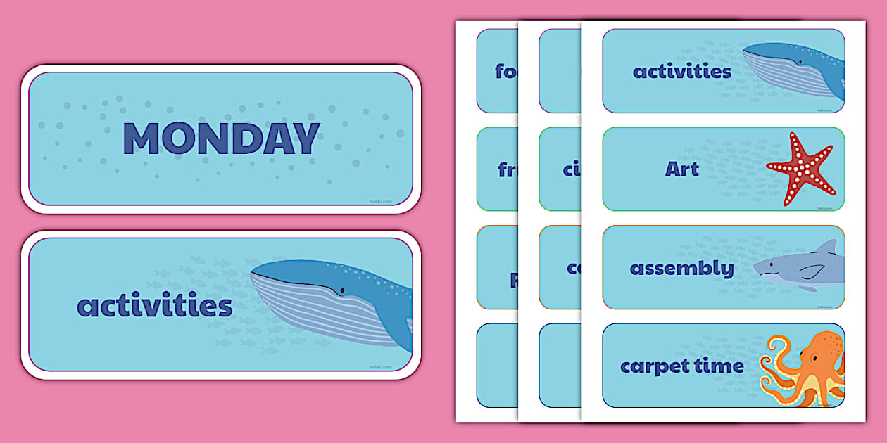 Great Barrier Reef Themed Timetable Display Pack - Twinkl