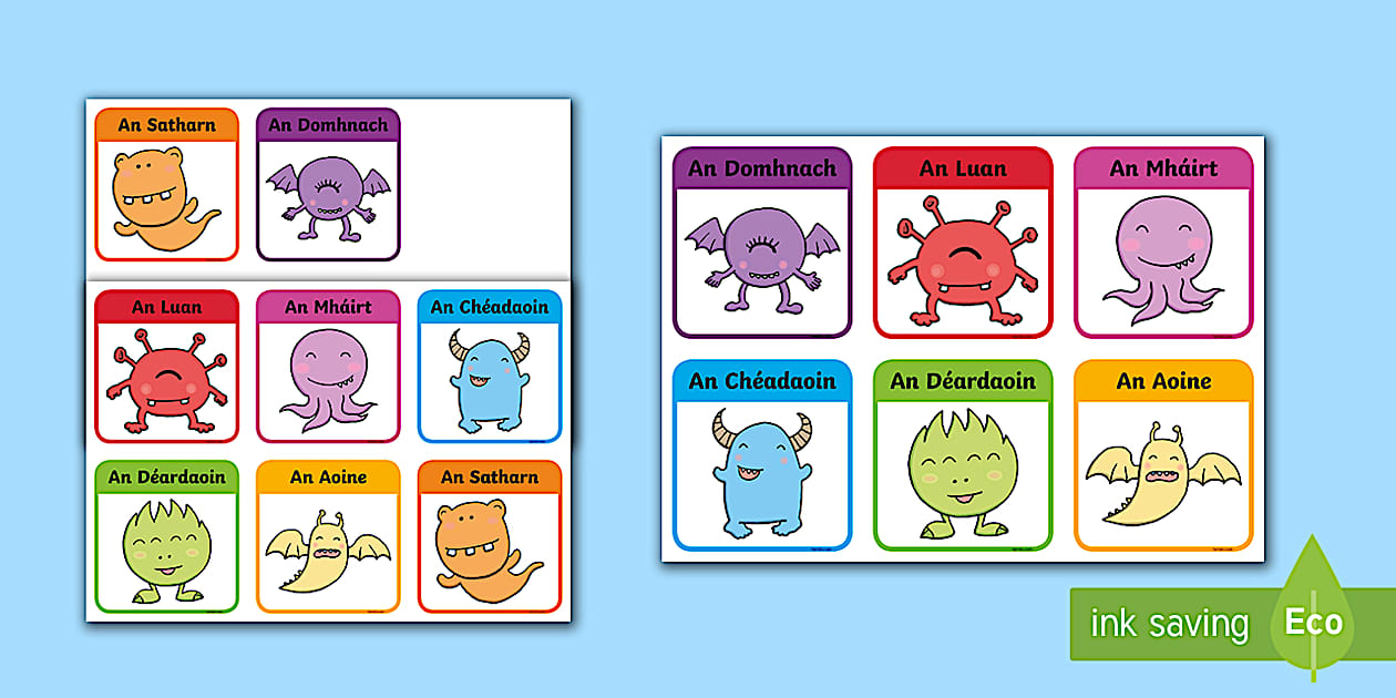 Days of the Week Snap Gaeilge Activity