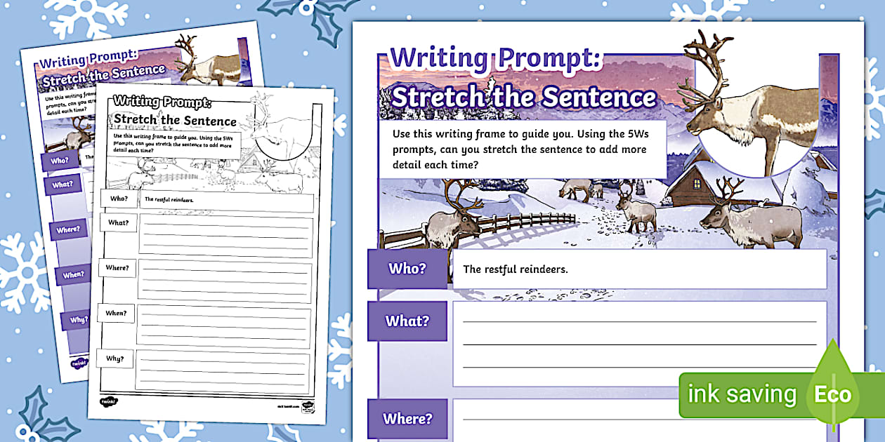 Winter Scene Writing Prompt: Stretch the Sentence - Twinkl