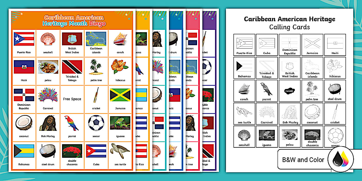 Caribbean American Heritage Cards | 6th Grade Resource