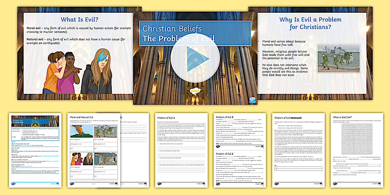 Problem of Evil Lesson Pack - Problem of Evil; moral evil; natural evil ...