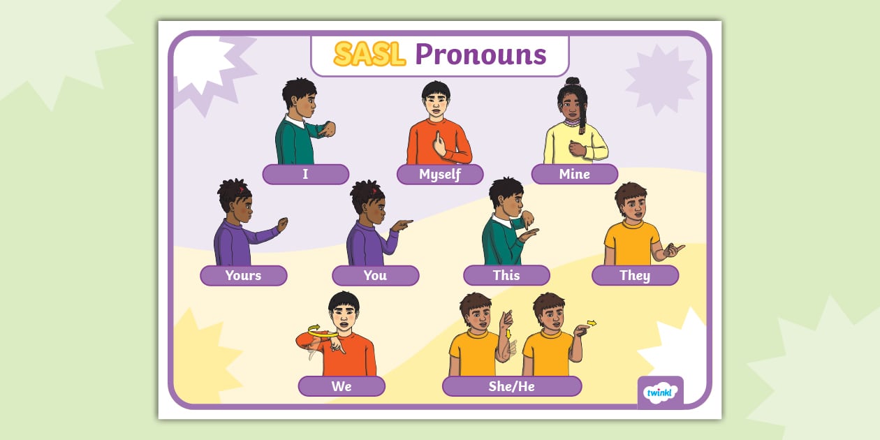 SASL Pronouns Word Mat (teacher made) - Twinkl
