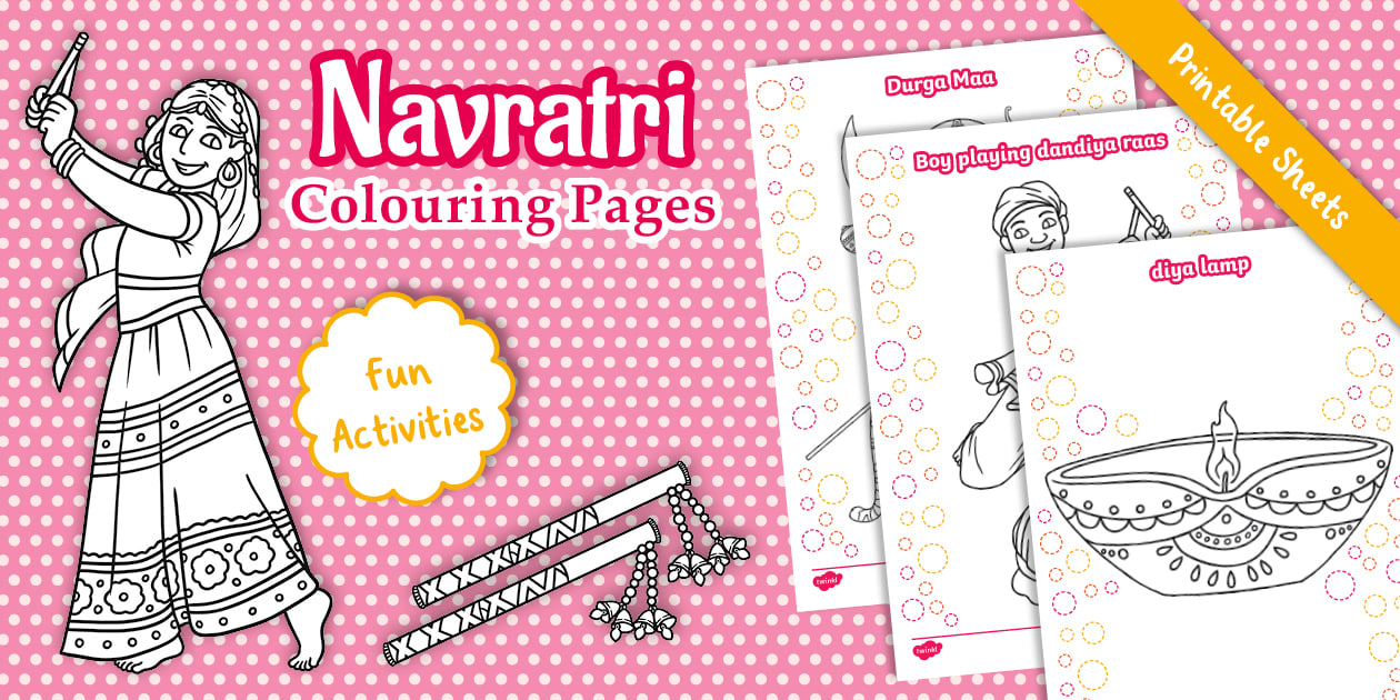 Navratri Themed Colouring Pages