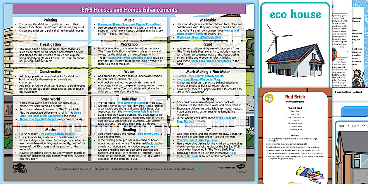 EYFS Houses and Homes Enhancement Ideas and Resource Pack