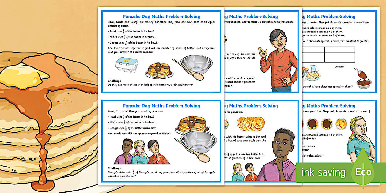 NEW KS2 Year 6 Pancake Day Maths Fractions Task Cards