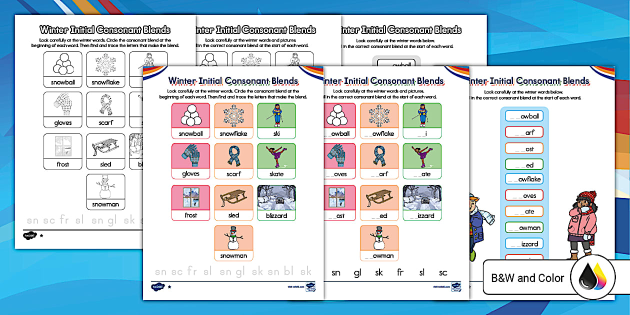 Consonant Blends Worksheets | K-2nd Grade | Twinkl USA