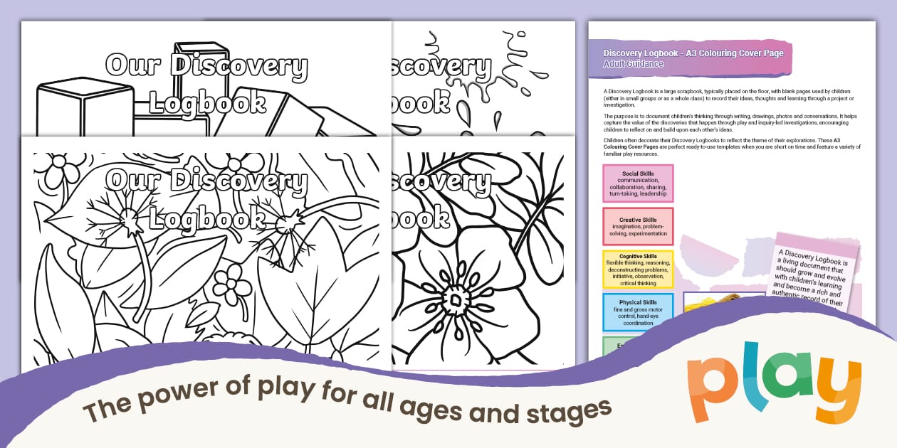 Discovery Logbook - A3 Colouring Cover Pages