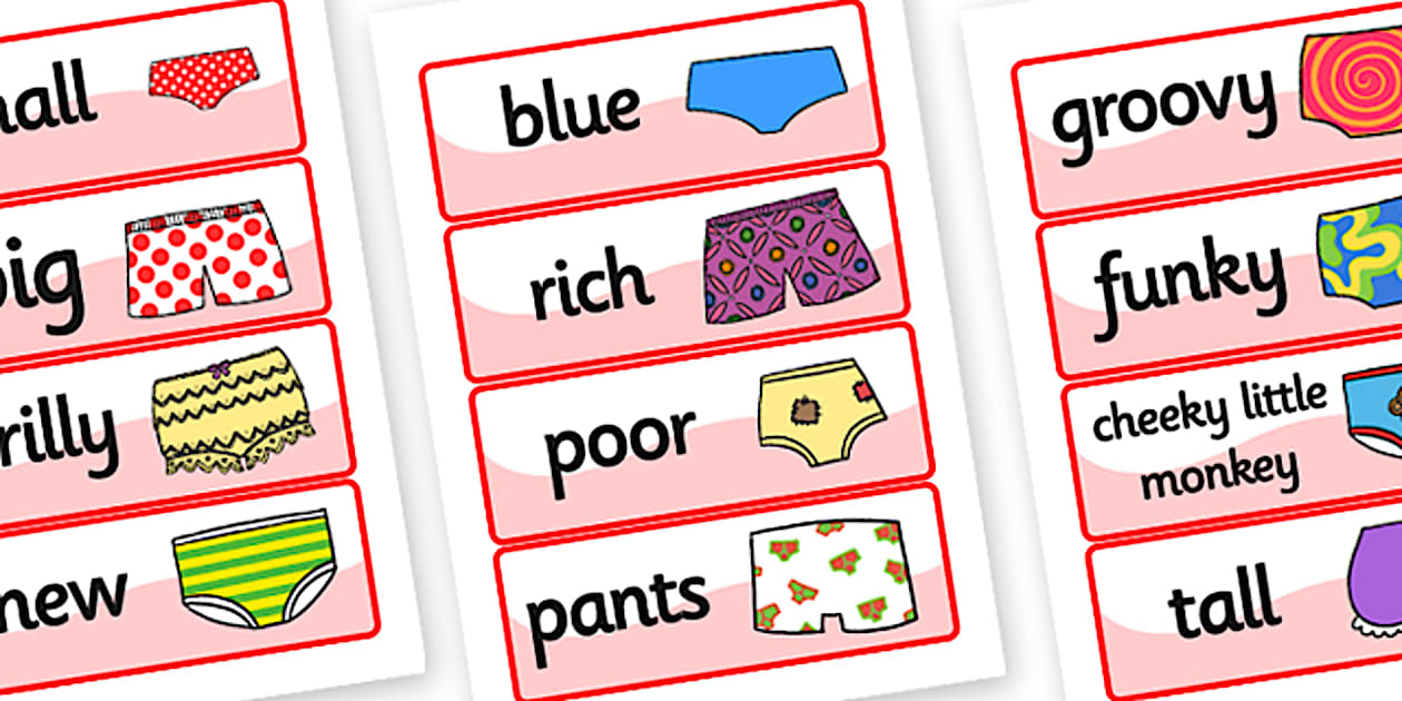 Story Word Cards to Support Teaching on Pants (teacher made)