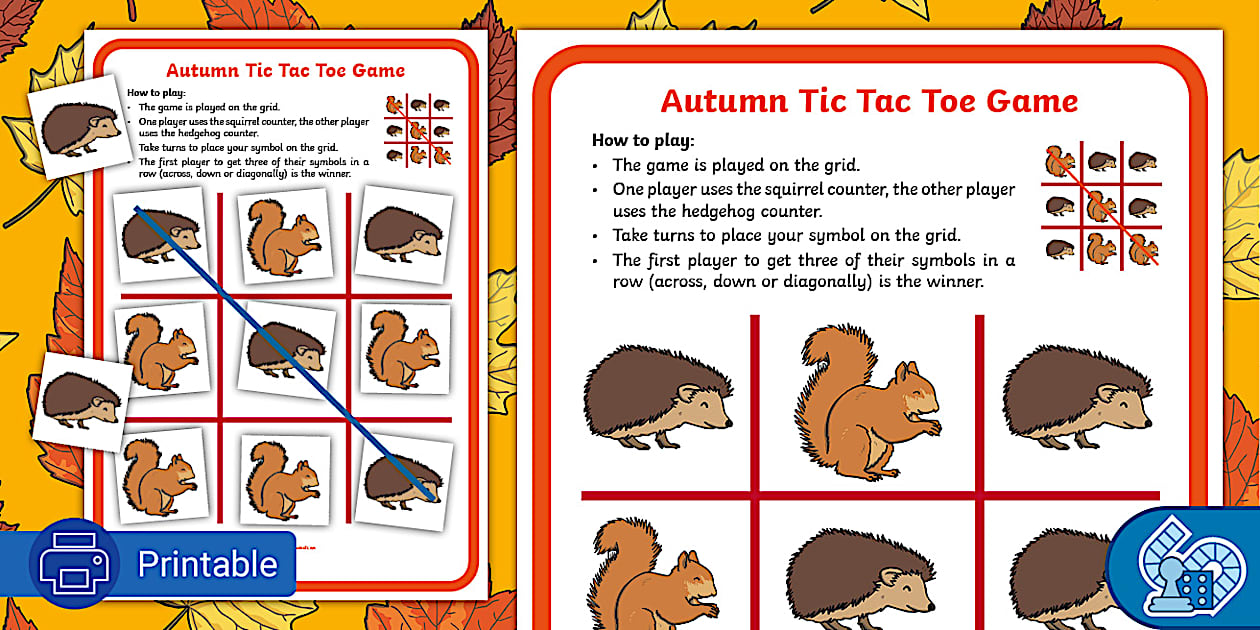 Autumn Tic Tac Toe (Teacher-Made) - Twinkl