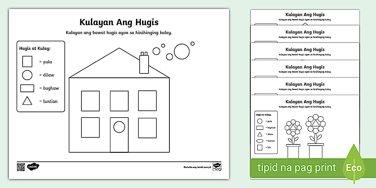 Mga Panimulang Hugis Coloring | Preschool | Twinkl - Twinkl
