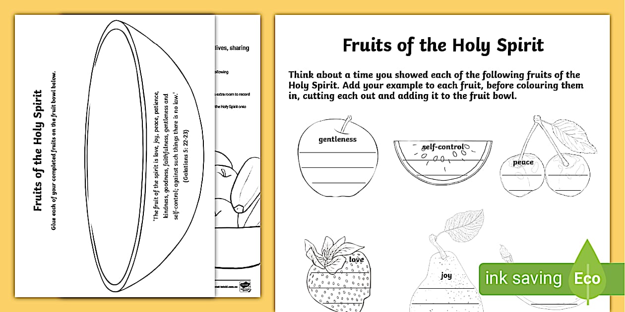 Fruits of The Spirit Self-Reflection Activity