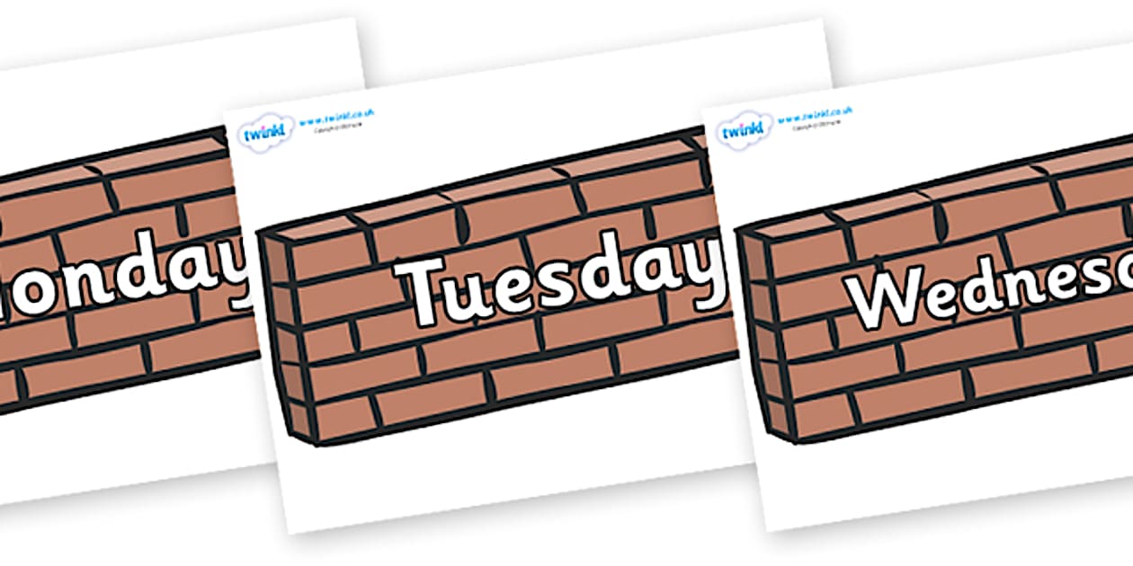 Days of the Week on Walls (Teacher-Made) - Twinkl