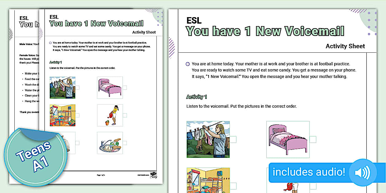 ESL Listening Activity for Teens (teacher made) - Twinkl