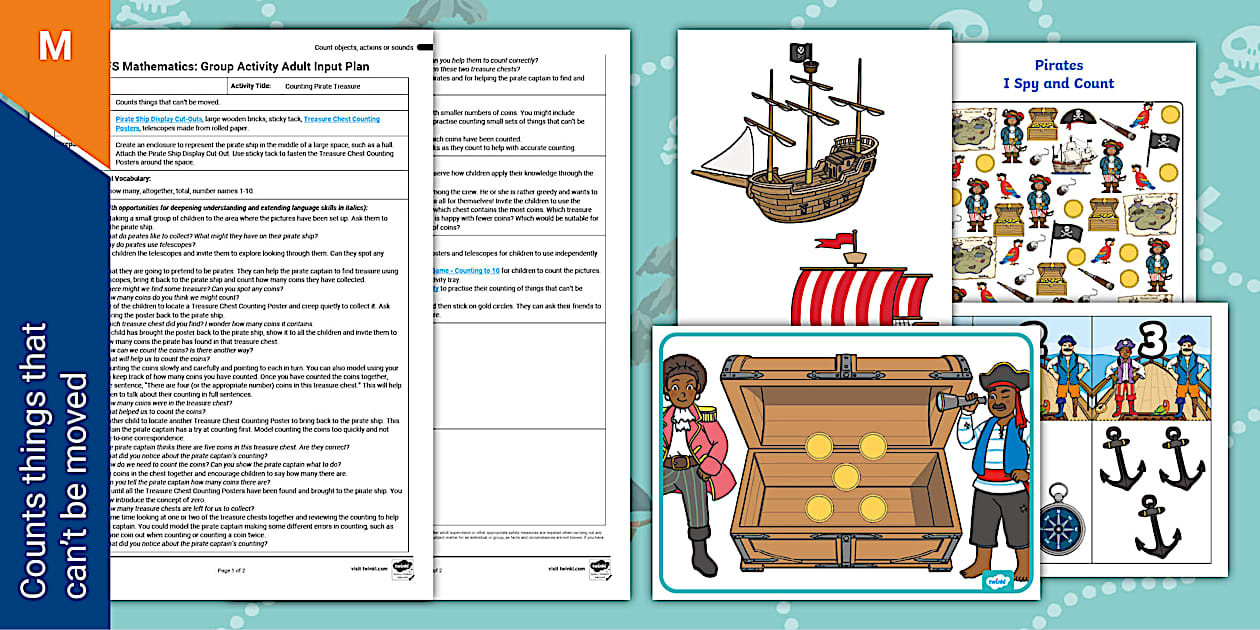EYFS Maths: Counting Pirate Treasure Group Activity Pack
