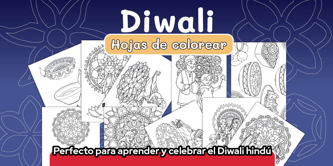 Hojas de colorear: Celebración del Diwali