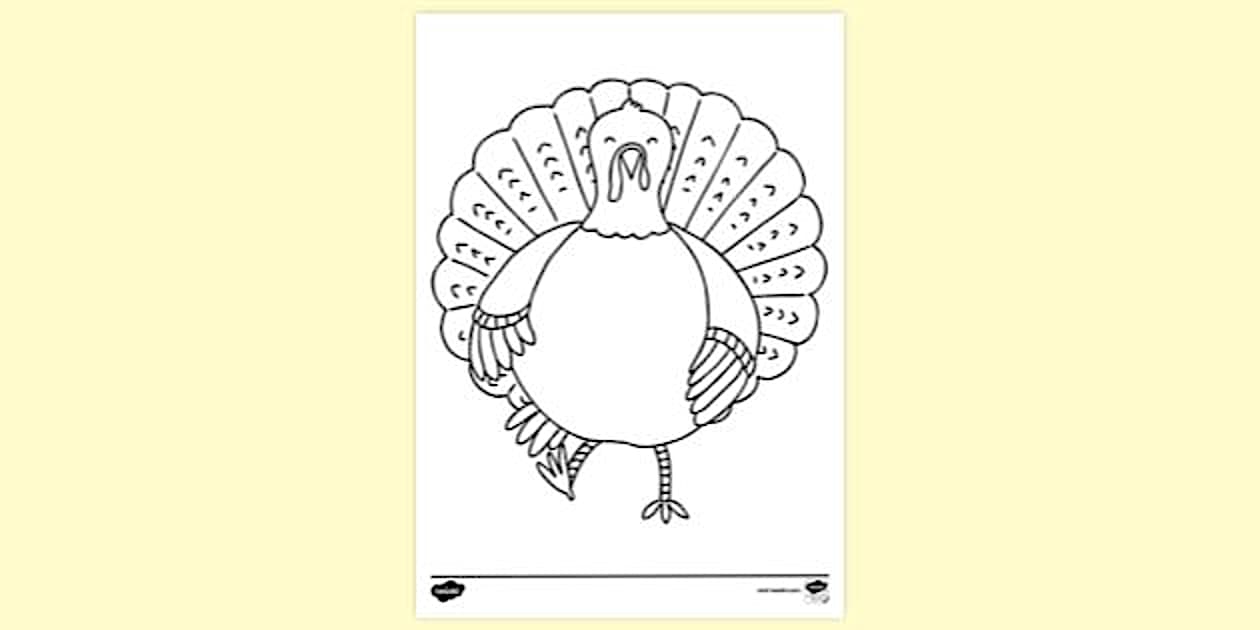 Coloured Turkey Colouring Page | Colouring Sheets - Twinkl