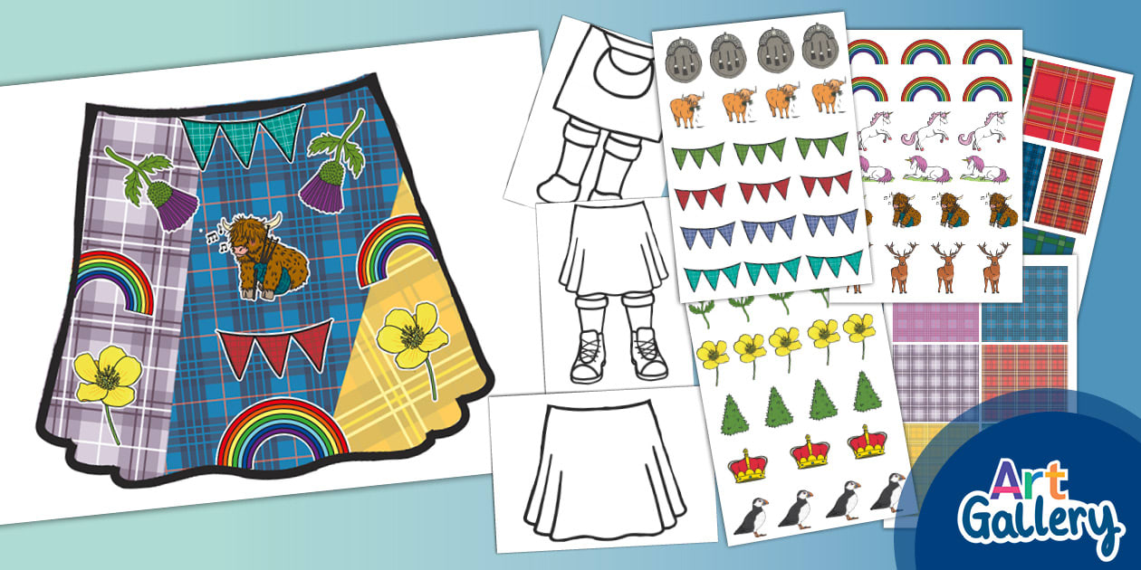 Design a Kilt Collage Activity Pack (teacher made) - Twinkl