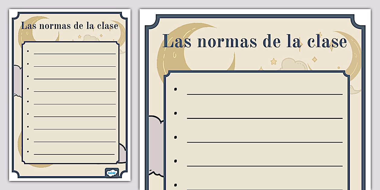 Póster: Normas de la Clase - Diseño Celestial - Twinkl
