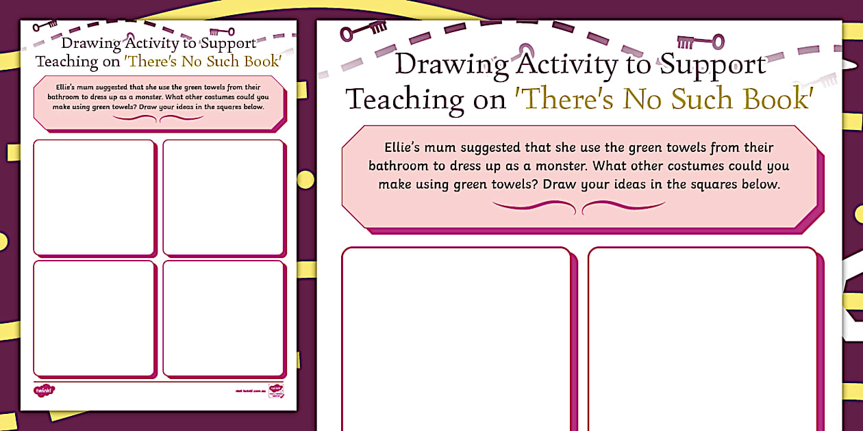 Drawing Activity on 'There's No Such Book' (teacher made)