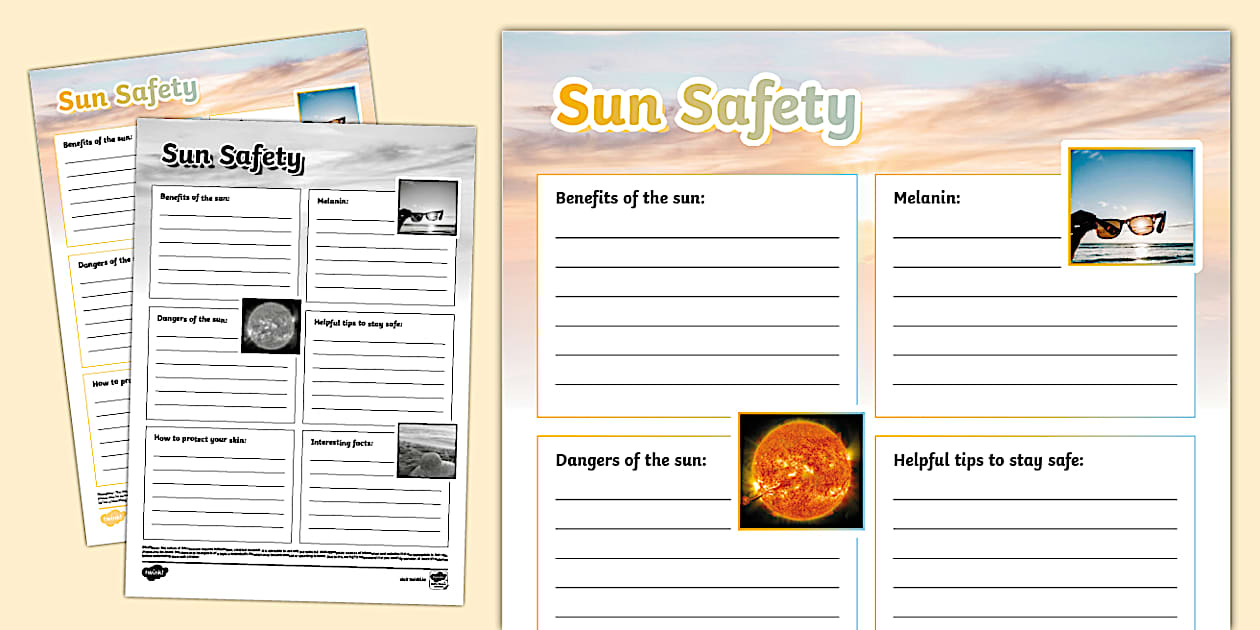 Sun Safety Fact File Template (teacher made) - Twinkl