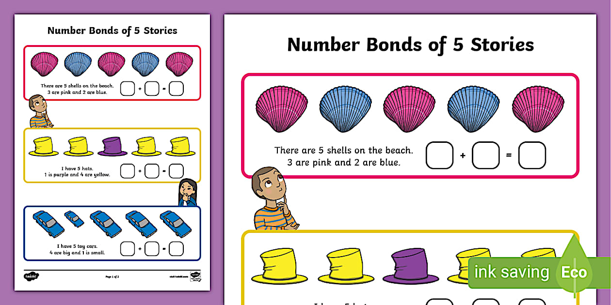 👉 Number Bonds to 5 Stories (Hecho por educadores)