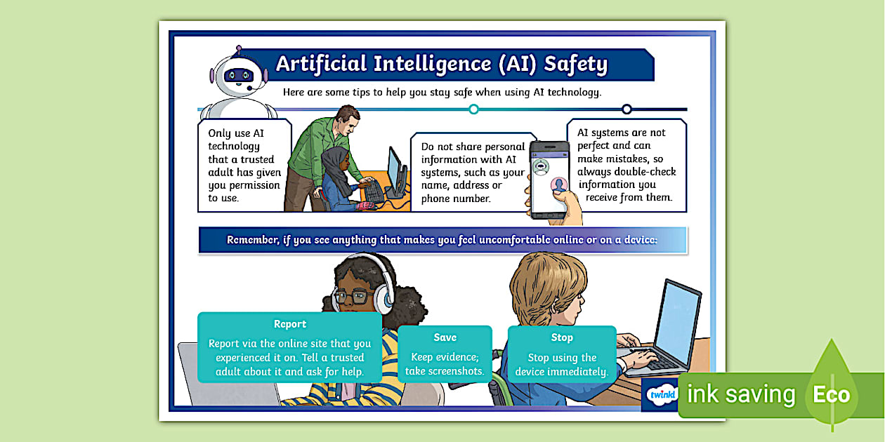AI Safety Display Poster - KS2 (Teacher-Made) - Twinkl