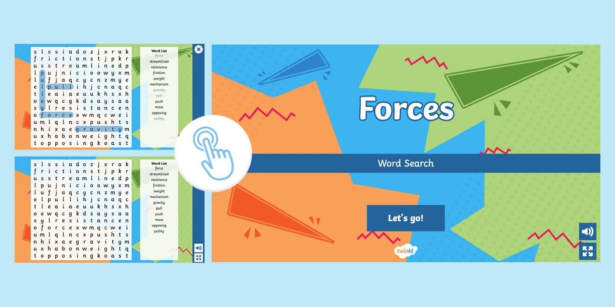 Forces Word Search Game (teacher made) - Twinkl